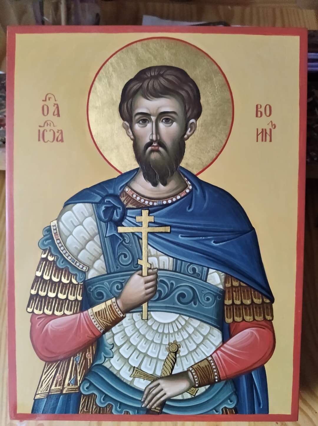 Hand Painted Icon Saint John the Warrior - Etsy