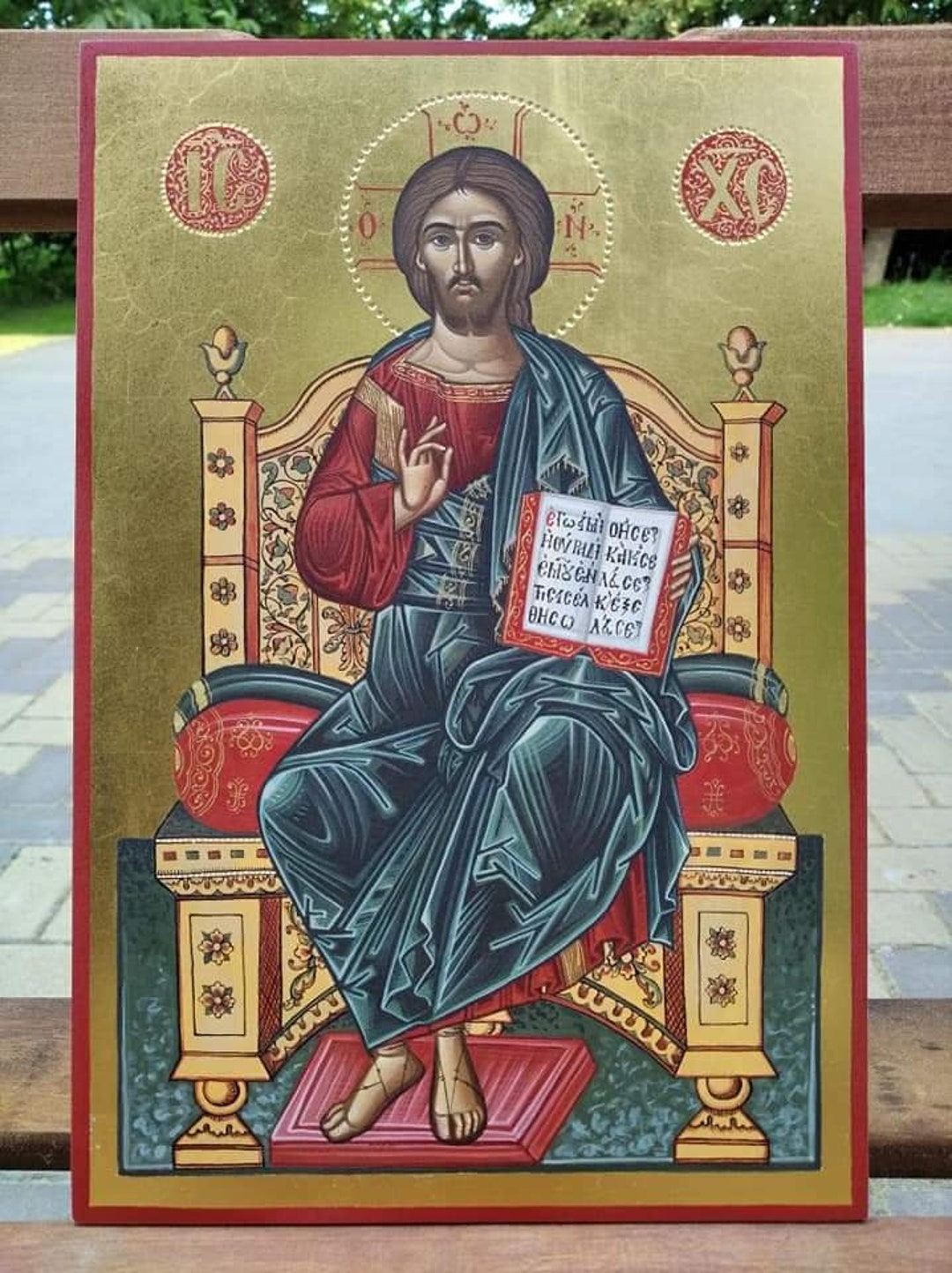 Wedding Orthodox Icons , Mother of God on the Throne, Jesus Christ on ...