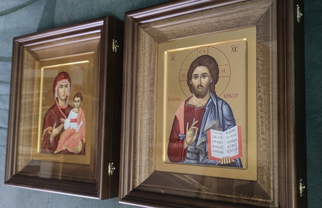 Icons in Cases, in Frames. Orthodox Icons the Mother of God Hodegitria ...