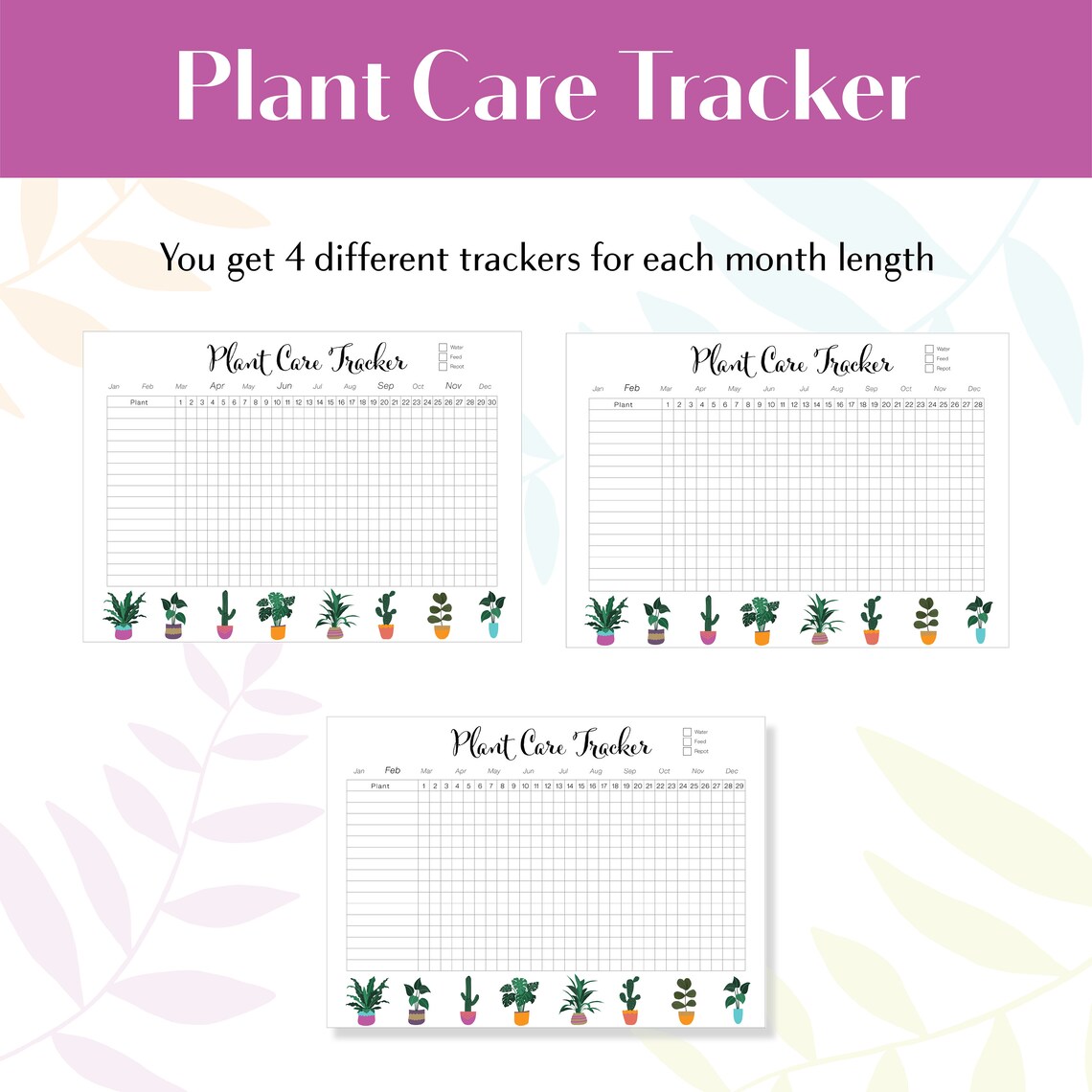 Plant Care Tracker - Plant Calendar - Plant Tracker- Plant Journal ...