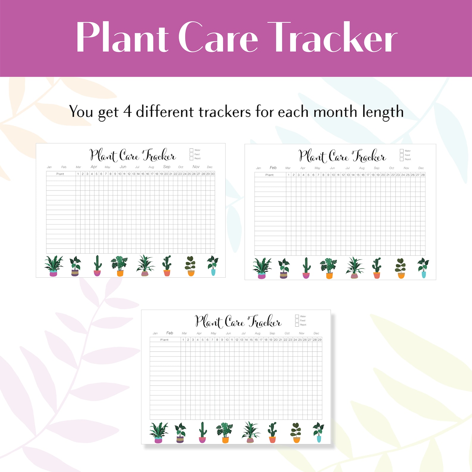 Plant Care Tracker - Plant Calendar - Plant Tracker- Plant Journal ...
