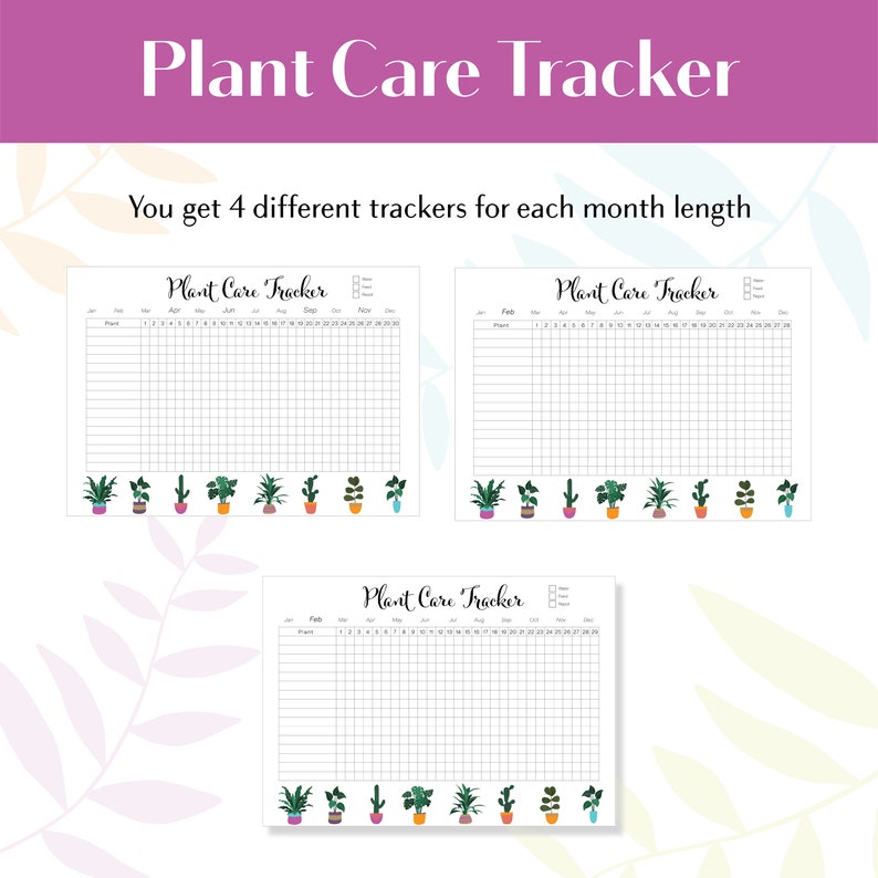 Plant Care Tracker - Plant Calendar - Plant Tracker- Plant Journal ...