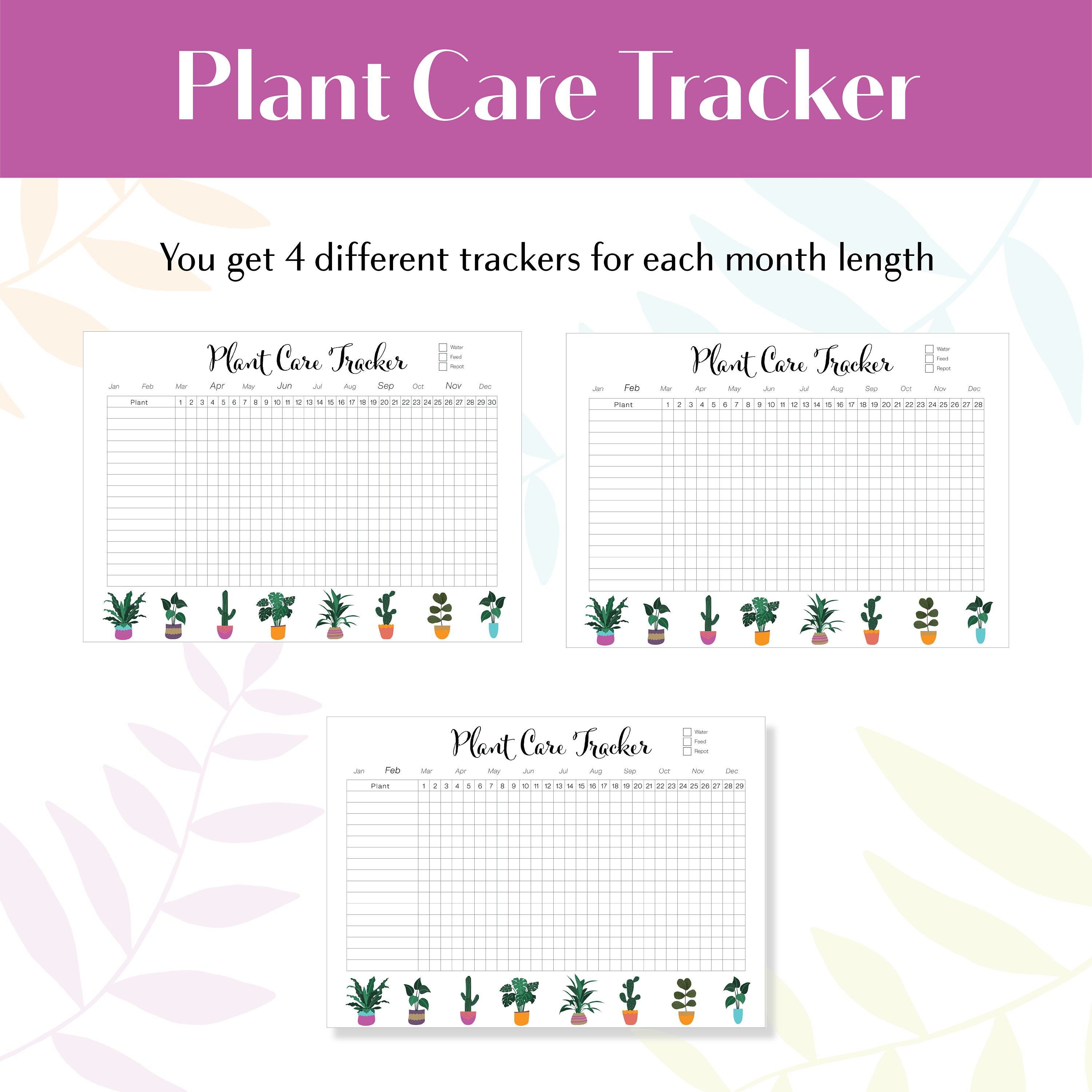 Plant Care Tracker - Plant Calendar - Plant Tracker- Plant Journal ...