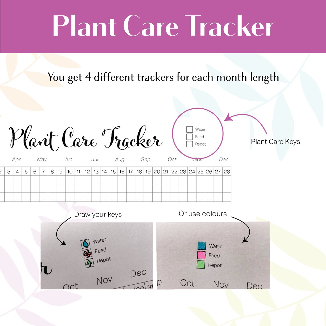 Plant Care Tracker - Plant Calendar - Plant Tracker- Plant Journal ...