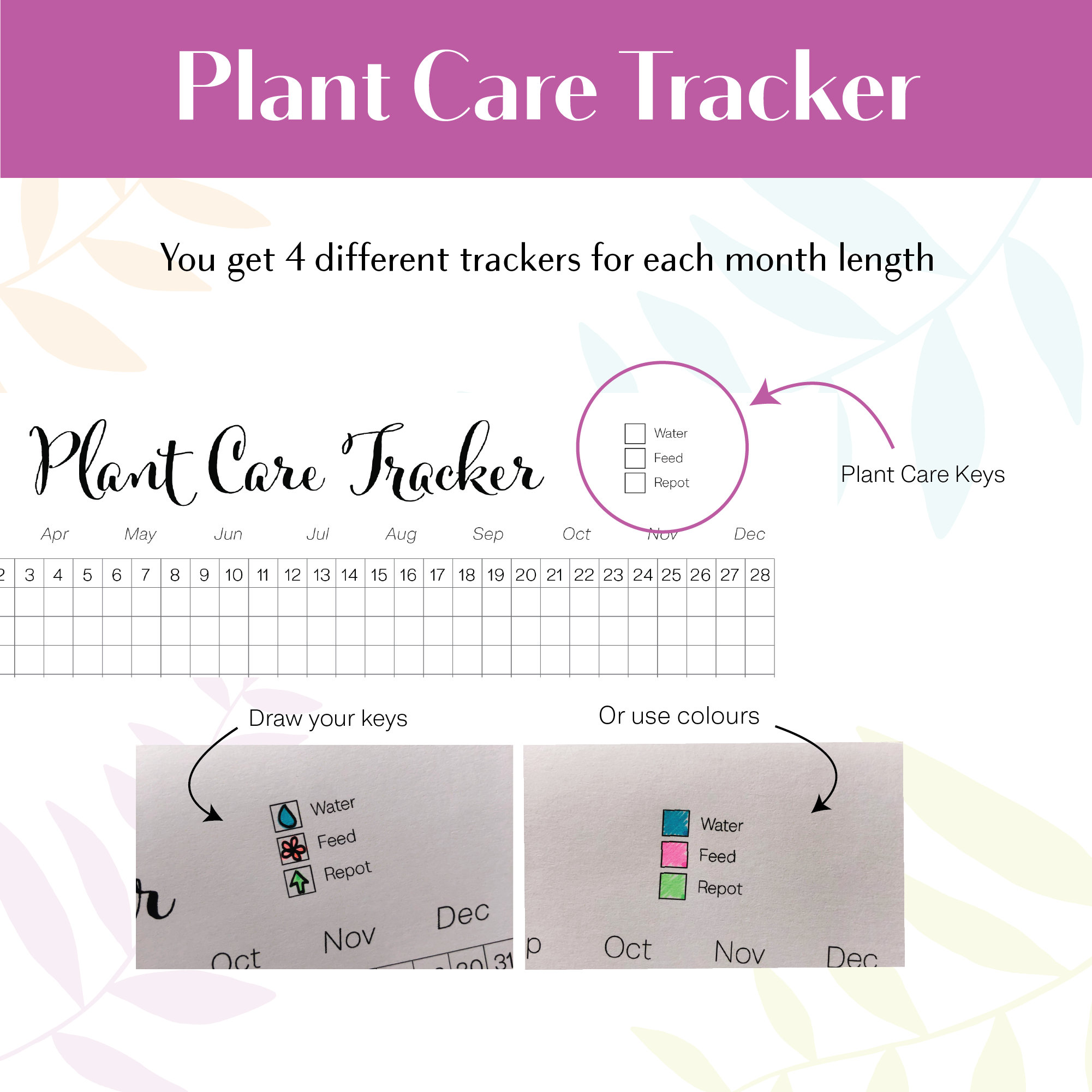 Plant Care Tracker - Plant Calendar - Plant Tracker- Plant Journal ...