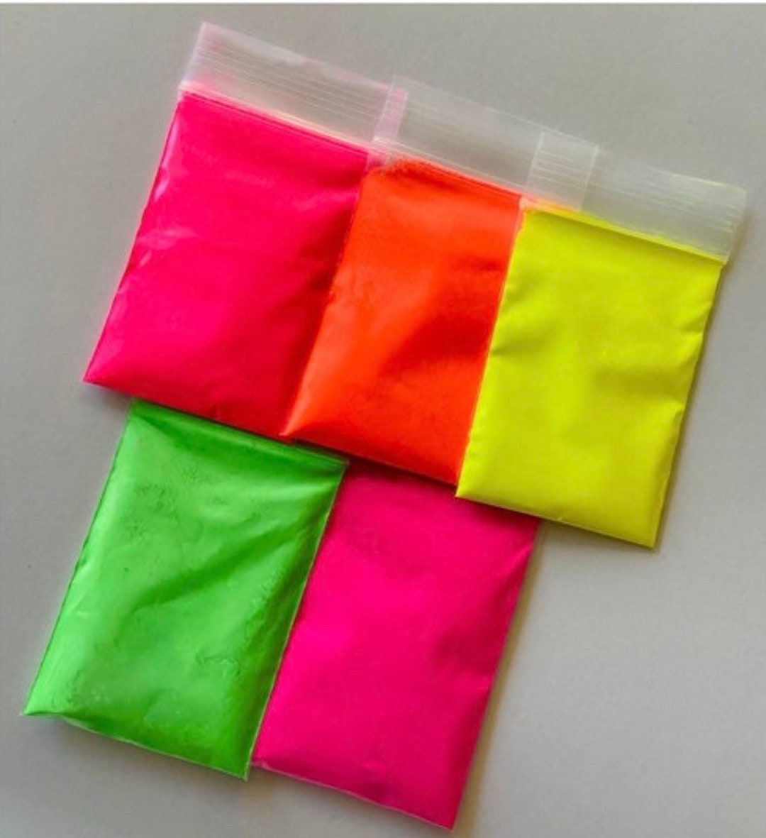 Neon Fluorescent Pigment Powder Set for Epoxy Resin Painting Nails Mica ...