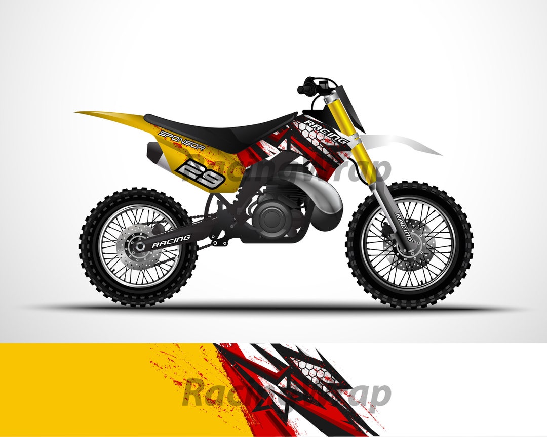 Motocross Dirt Bike Template Mockup - Editable Graphic Vector Design ...