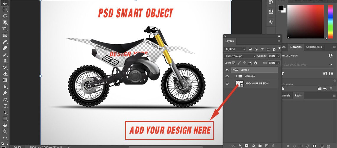 Motocross Dirt Bike Template Mockup - Editable Graphic Vector Design ...
