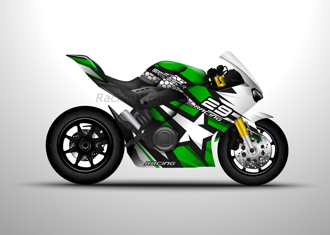 Motorcycle Sportbike Template Mockup - Editable Graphic Vector Design ...