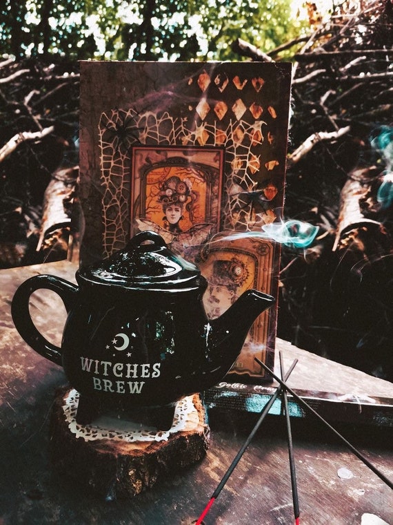 Black Witches Brew Cauldron Tea Pot Witches Tea Pot Spell | Etsy UK