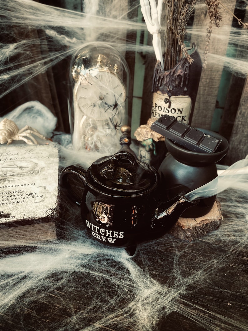 Black Witches Brew Cauldron Tea Pot Witches Tea Pot Spell | Etsy UK