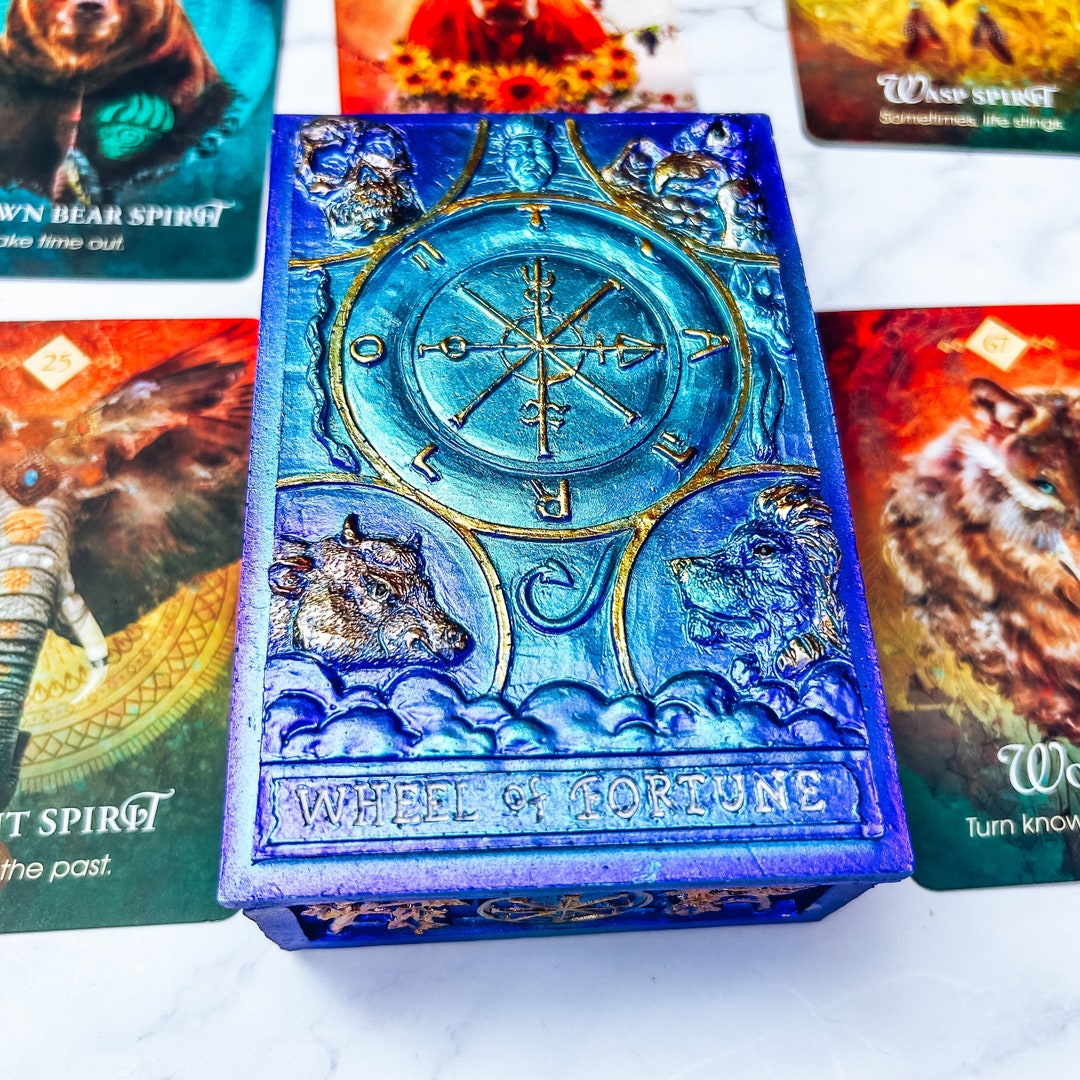 Witch Wheel of Fortune Tarot Card Box Wheel of Fortune Small Tarot Box ...