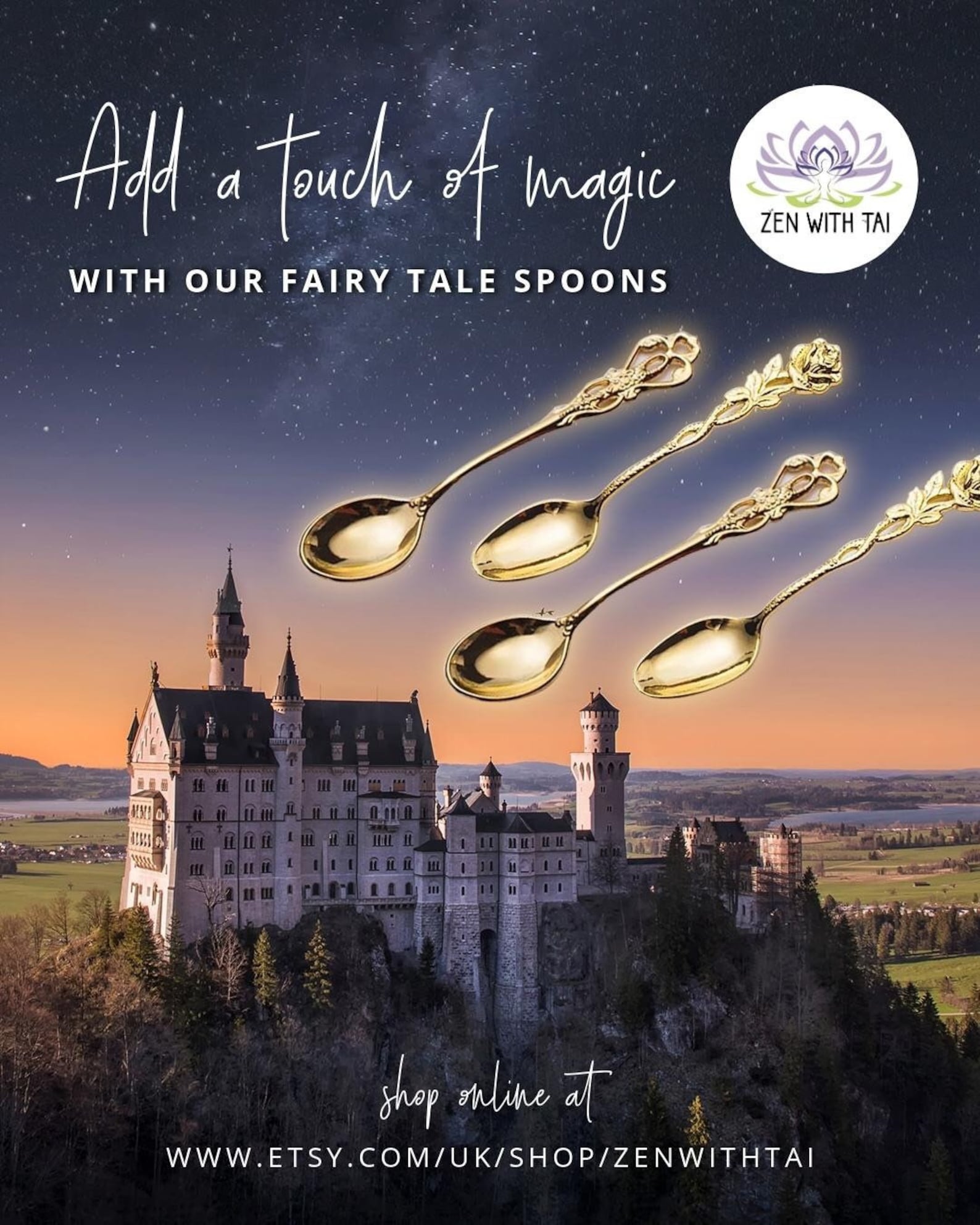 Fairy Tale Coffee Spoons Magic Wand Rose Bird Coffee | Etsy