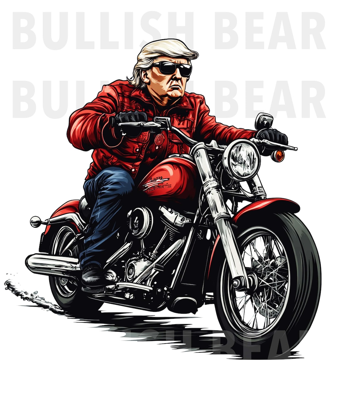Bikers for Trump, Trump in a Motorcycle PNG, Donald Trump 2024 Digital ...