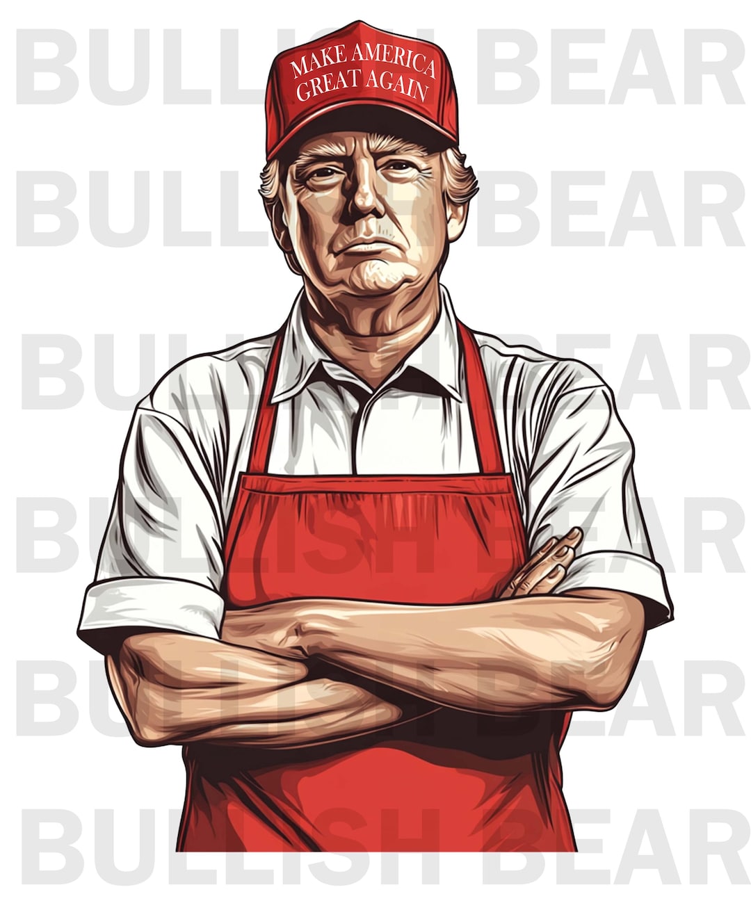 Funny Trump Wearing Apron for Fast Food PNG Digital Download ...