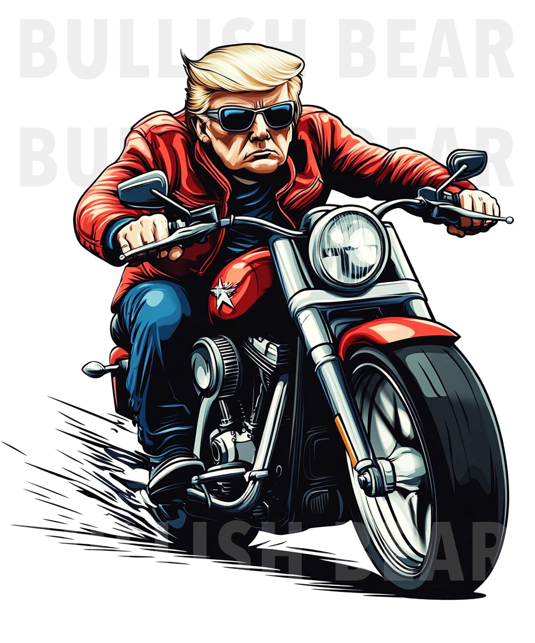 Bikers for Trump PNG, Trump in a Motorcycle PNG, Donald Trump 2024 ...