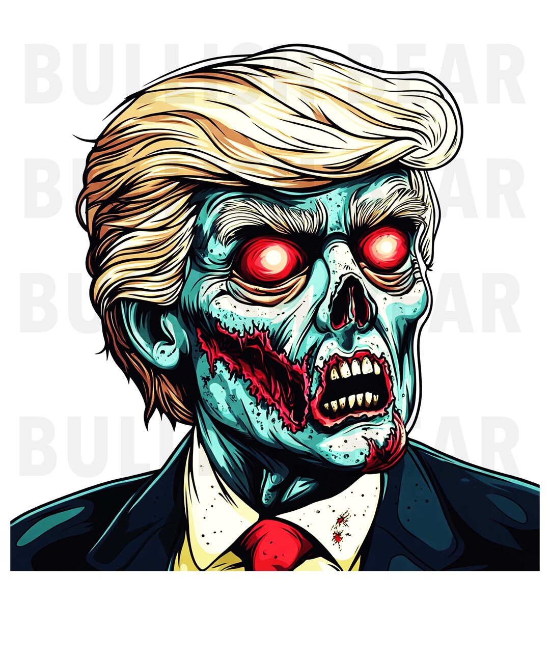 Scary Trump Zombie Halloween PNG. Halloween Zombie Parody of Donald ...
