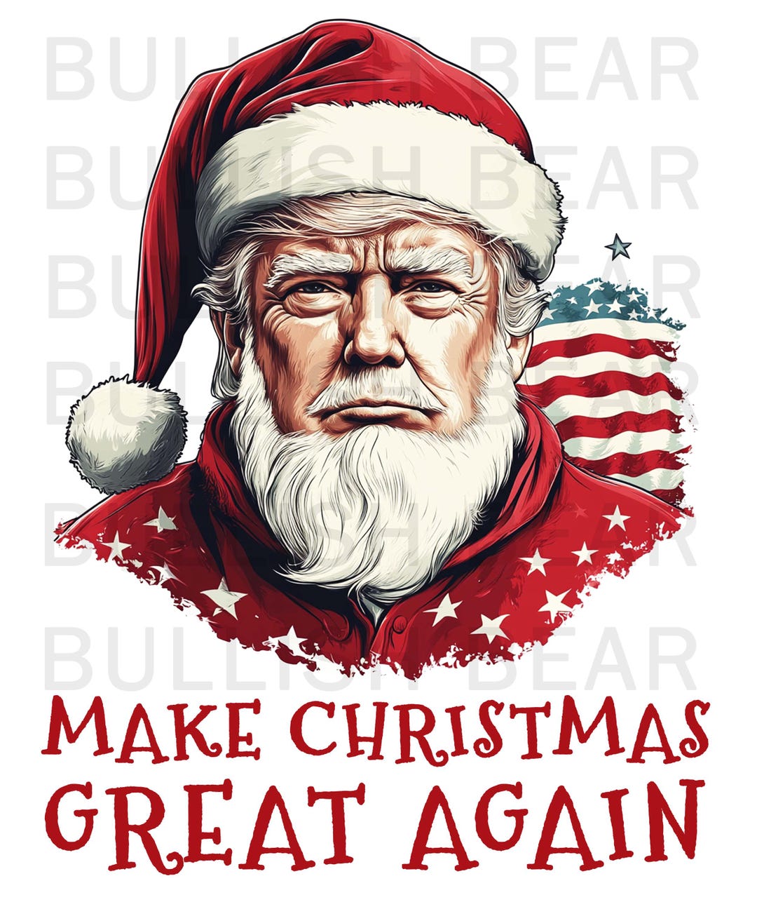 Christmas Santa Trump, Make Christmas Great Again PNG Digital Download ...