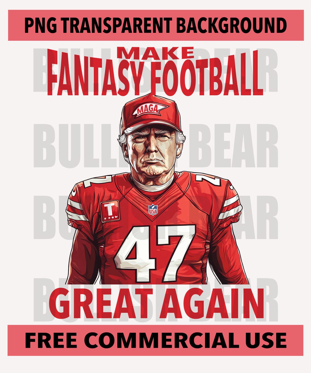 Make Fantasy Football Great Again PNG, Trump Fantasy Football Digital ...