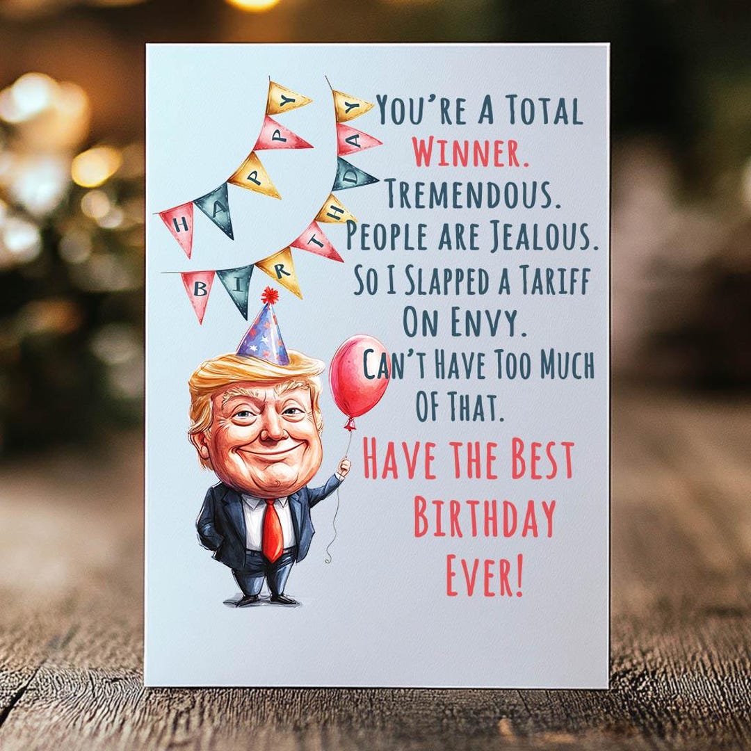 Funny Trump Birthday Card PNG Design, Trump Style Birthday Greetings ...