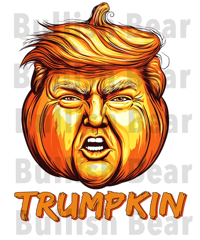 Funny Halloween Trumpkin PNG Political Parody of Donald Trump Digital ...