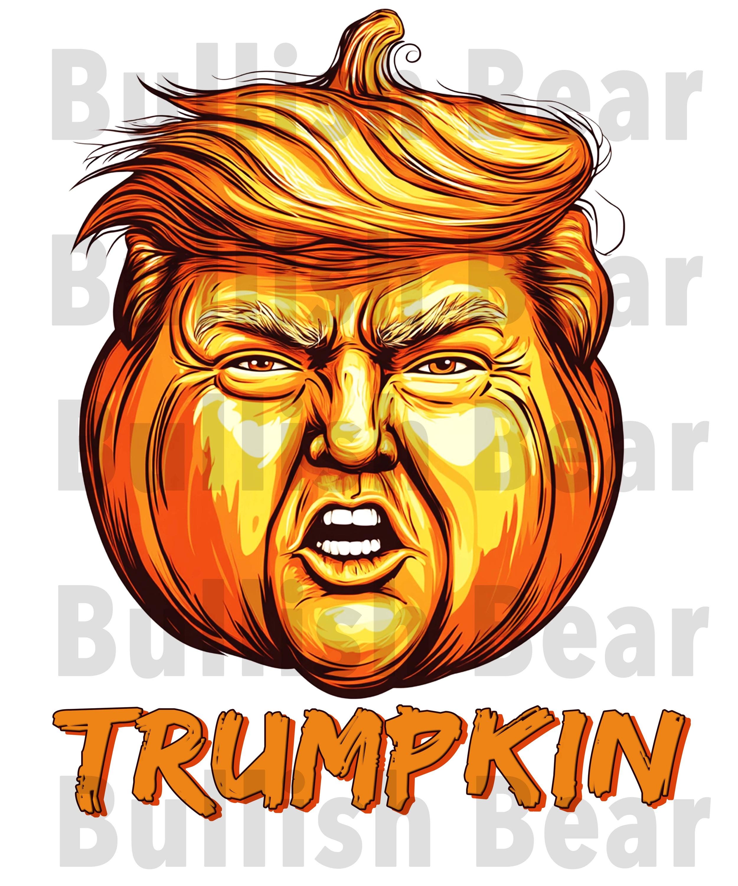 Funny Halloween Trumpkin PNG Political Parody of Donald Trump Digital ...