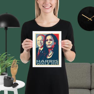 Kamala Harris Tim Walz 2024 Poster, Harri Wall 2024 US Election ...