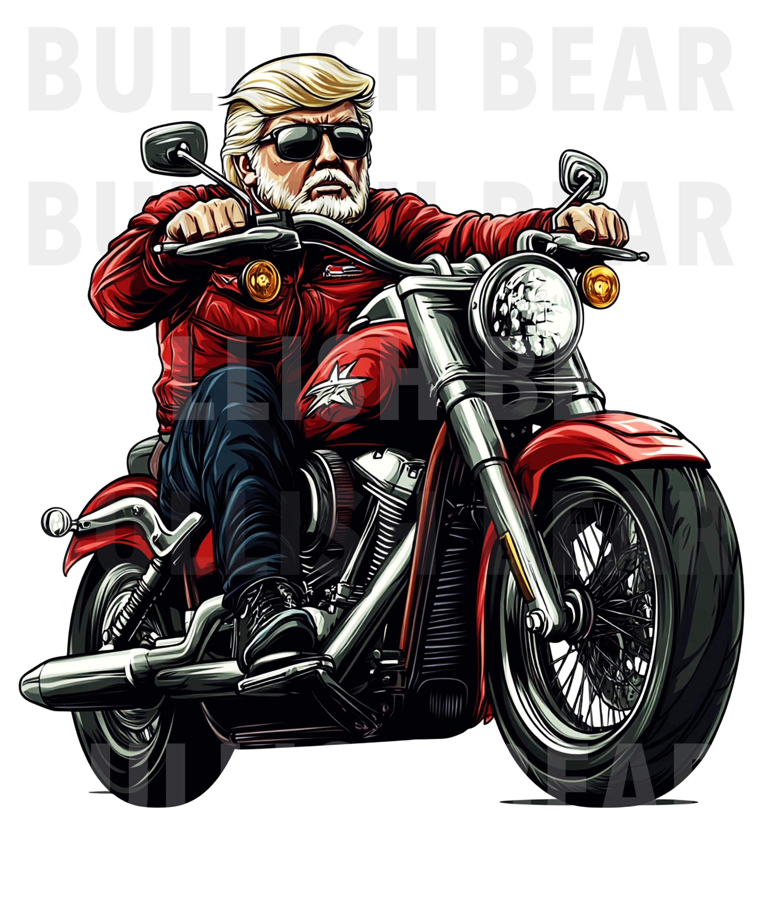 Trump in a Motorcycle PNG, Bikers for Trump, Donald Trump 2024 Digital ...