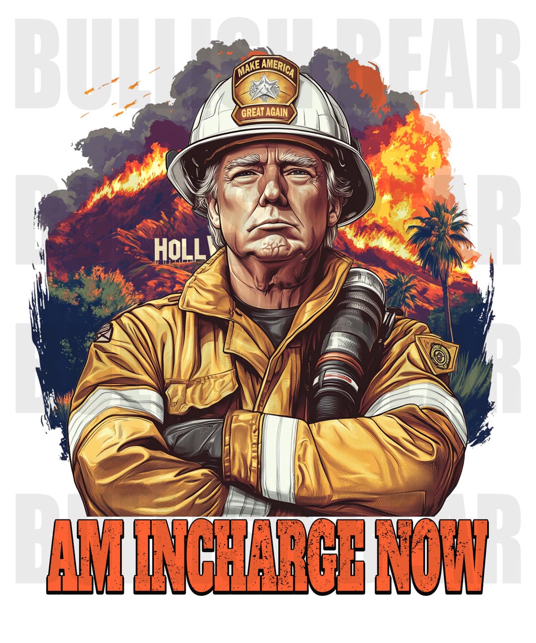 Firefighters Trump PNG, Trump California Fire Am Incharge Now PNG ...
