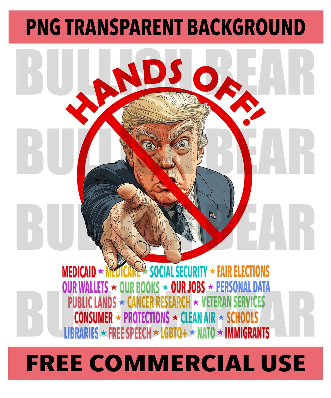 Funny Anti-trump Hands off PNG, Political Protest Digital Download, Don ...