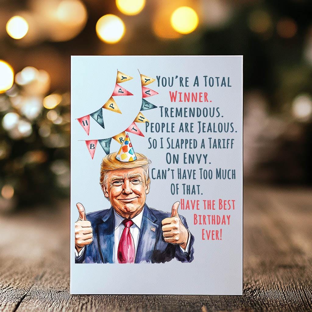 Trump Birthday Card PNG Design, Funny Trump Birthday Greetings 2025 ...
