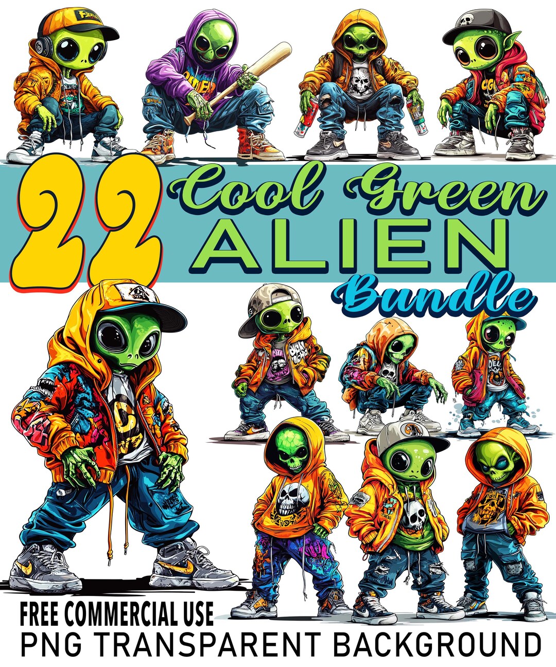 Cool Graffiti Alien Art Digital Download, PNG Transparent Background ...