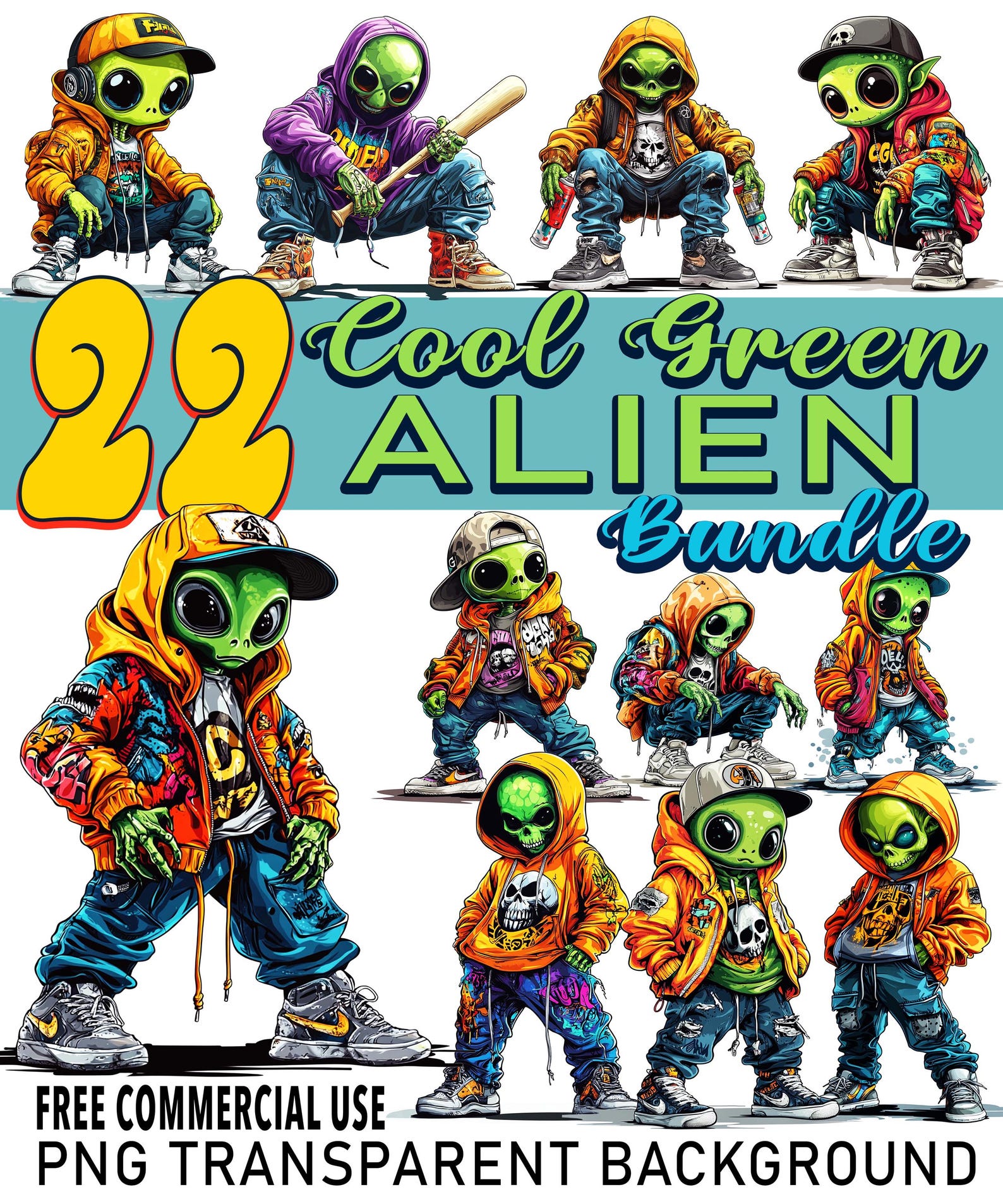 Cool Graffiti Alien Art Digital Download, PNG Transparent Background ...