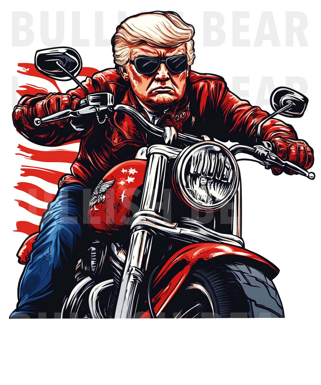Biker Trump 2024 PNG Digital Dowload Transparent Background, Trump ...