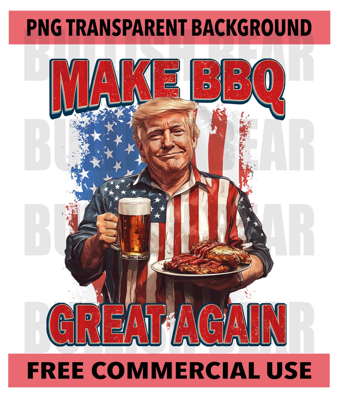 Make BBQ Great Again PNG, Trump Barbeque Clipart, Funny BBQ Digital ...