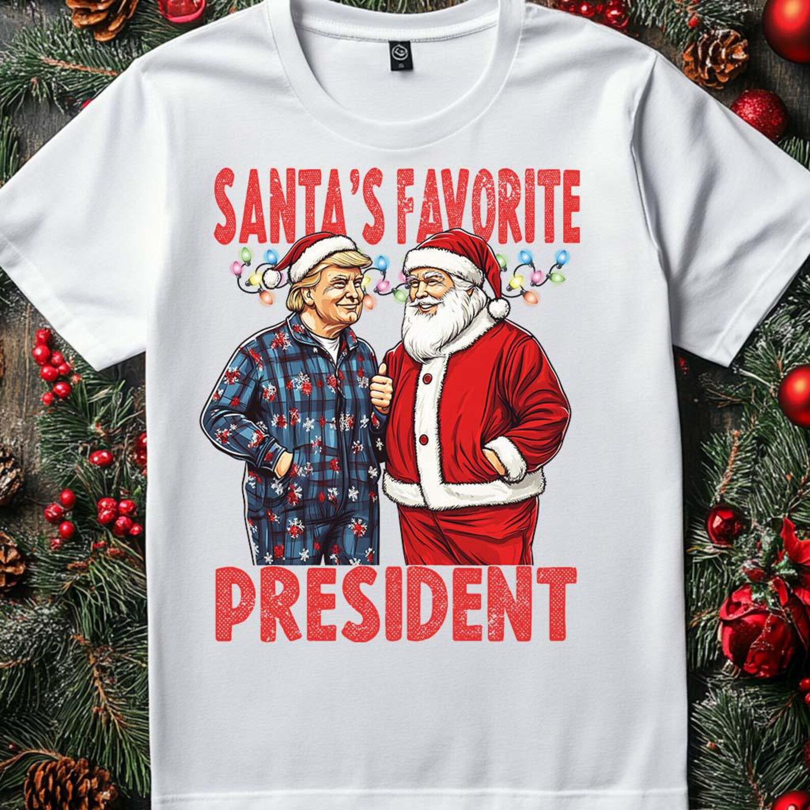 President Trump Santa's Favorite President PNG, Christmas Trump, Funny ...