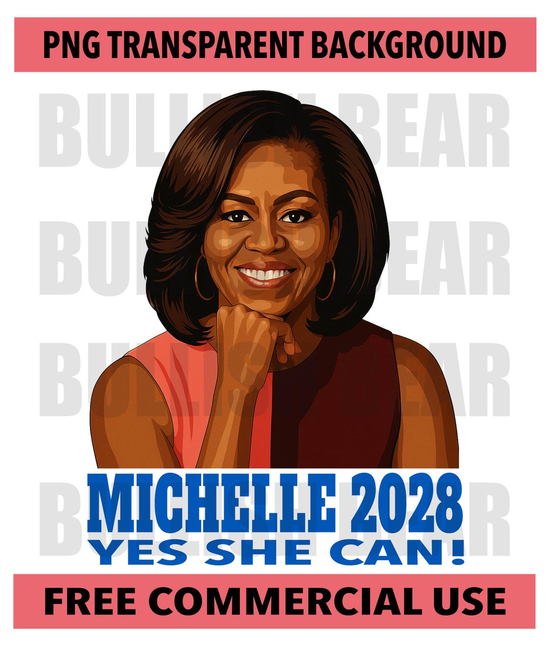 Michelle Obama 2028 PNG, Michelle Obama for President 2028 Digital Download, Democratic Party ...