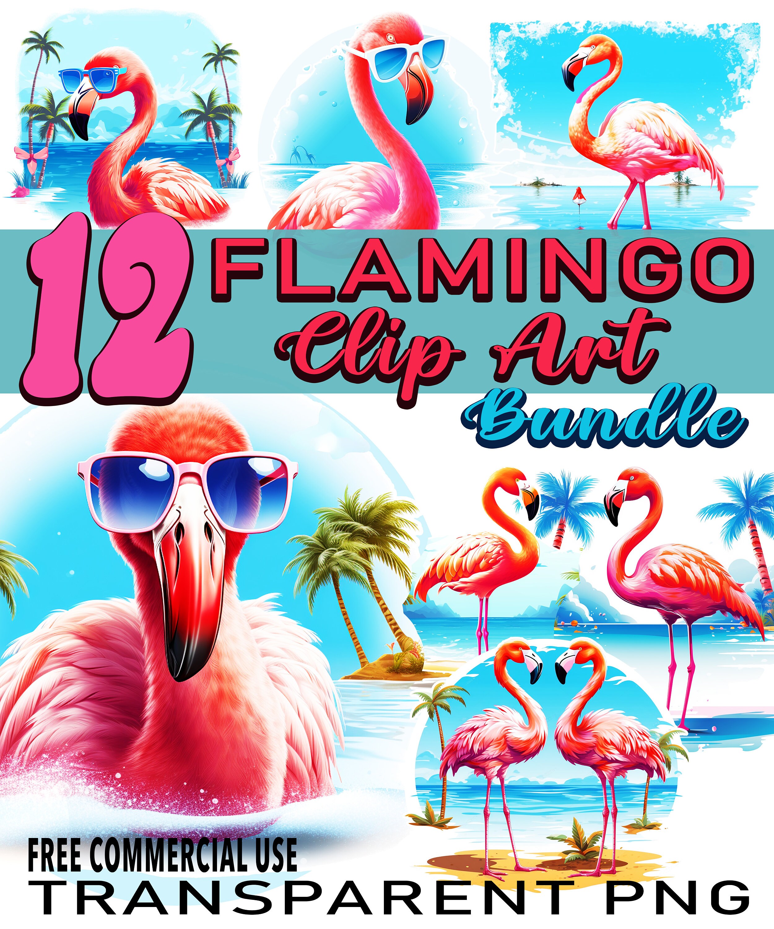 Fabulous Flamingo Digital Download, Flamingo Clip Art, PNG Transparent ...
