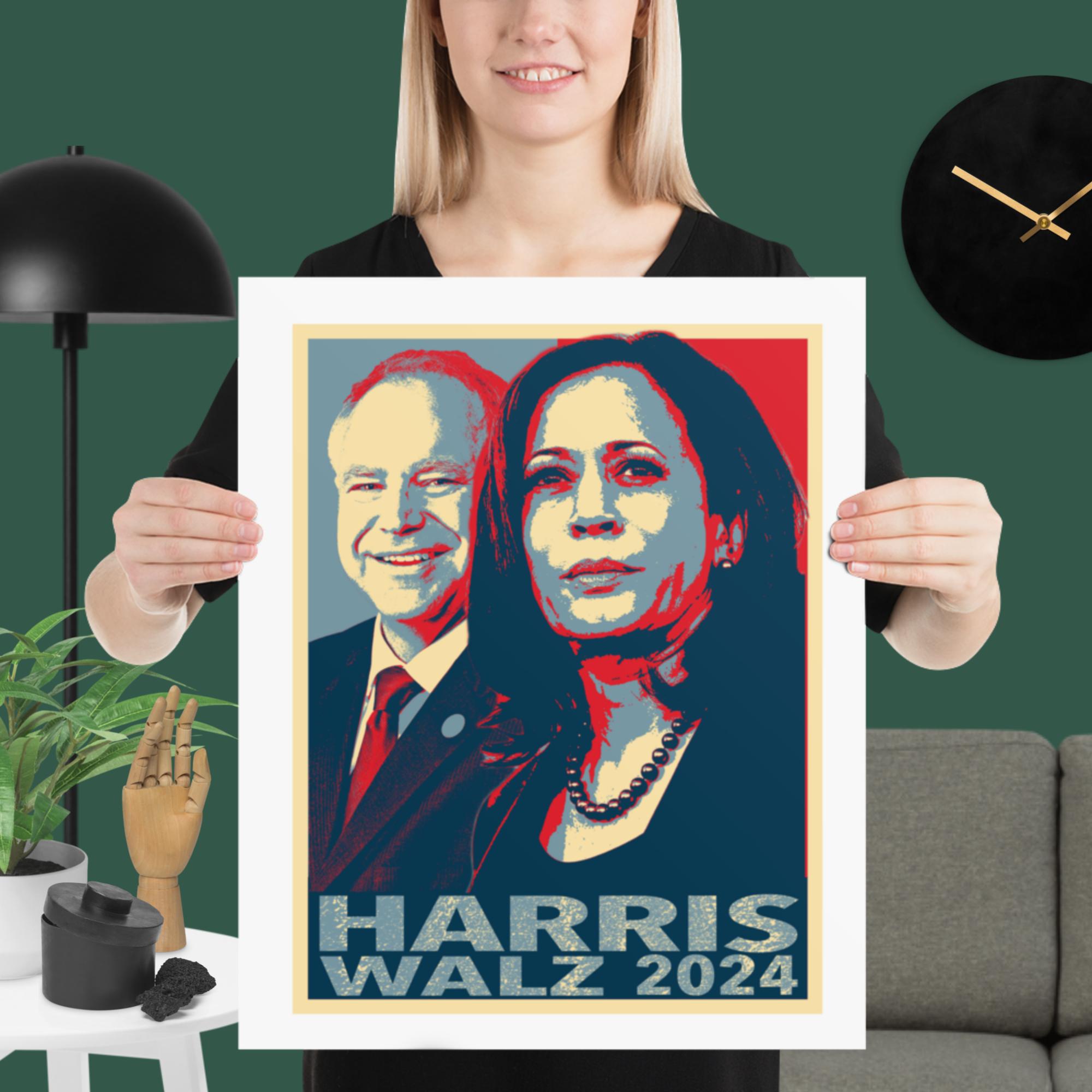 Kamala Harris Tim Walz 2024 Poster, Harri Wall 2024 US Election ...