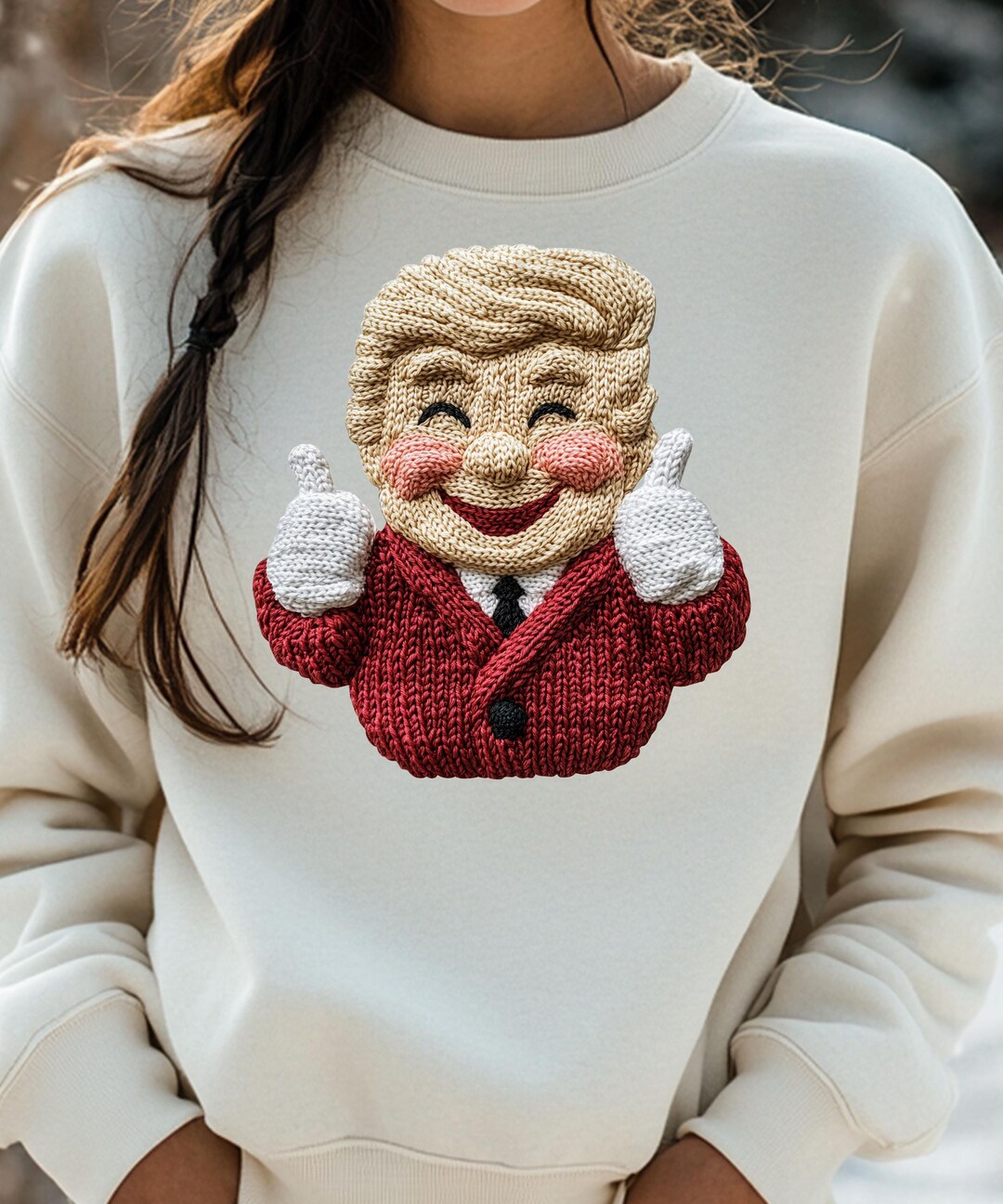 Cute Trump Crochet PNG, Donald Trump Christmas Design, Funny Trump Yarn ...