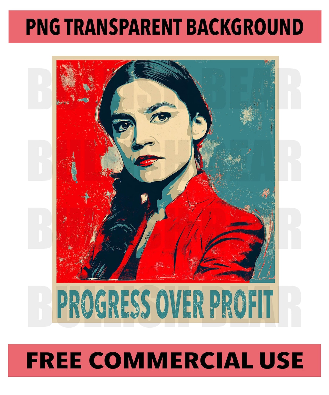 Alexandria Ocasio-cortez Progress Over Profit PNG, AOC Tax the Rich ...