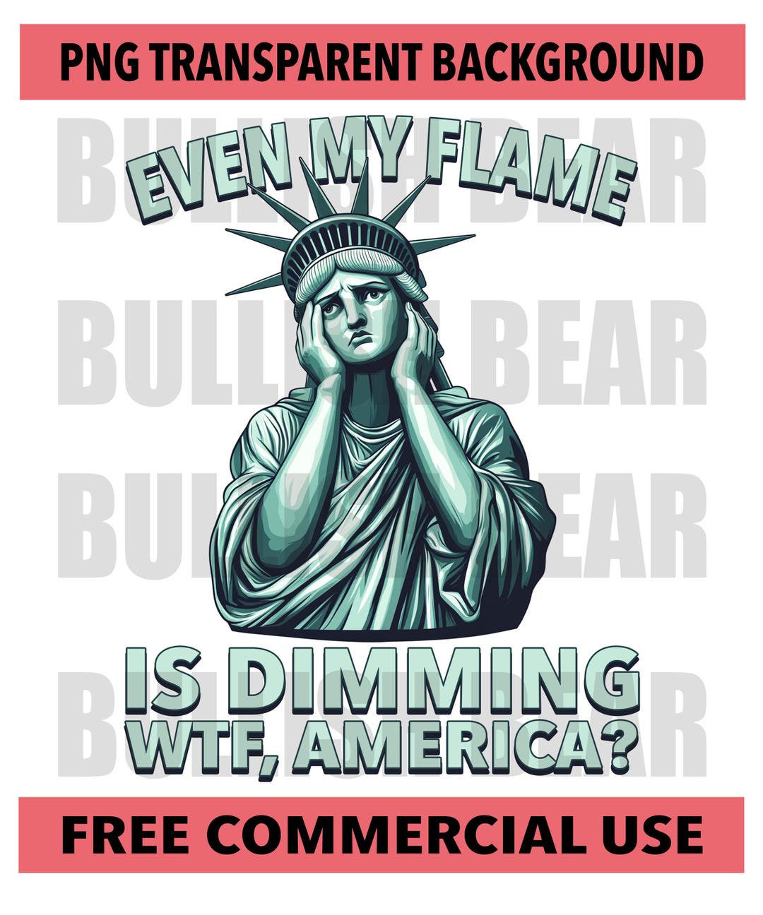 Funny Statue of Liberty PNG, Lady Liberty Digital Download, Political ...