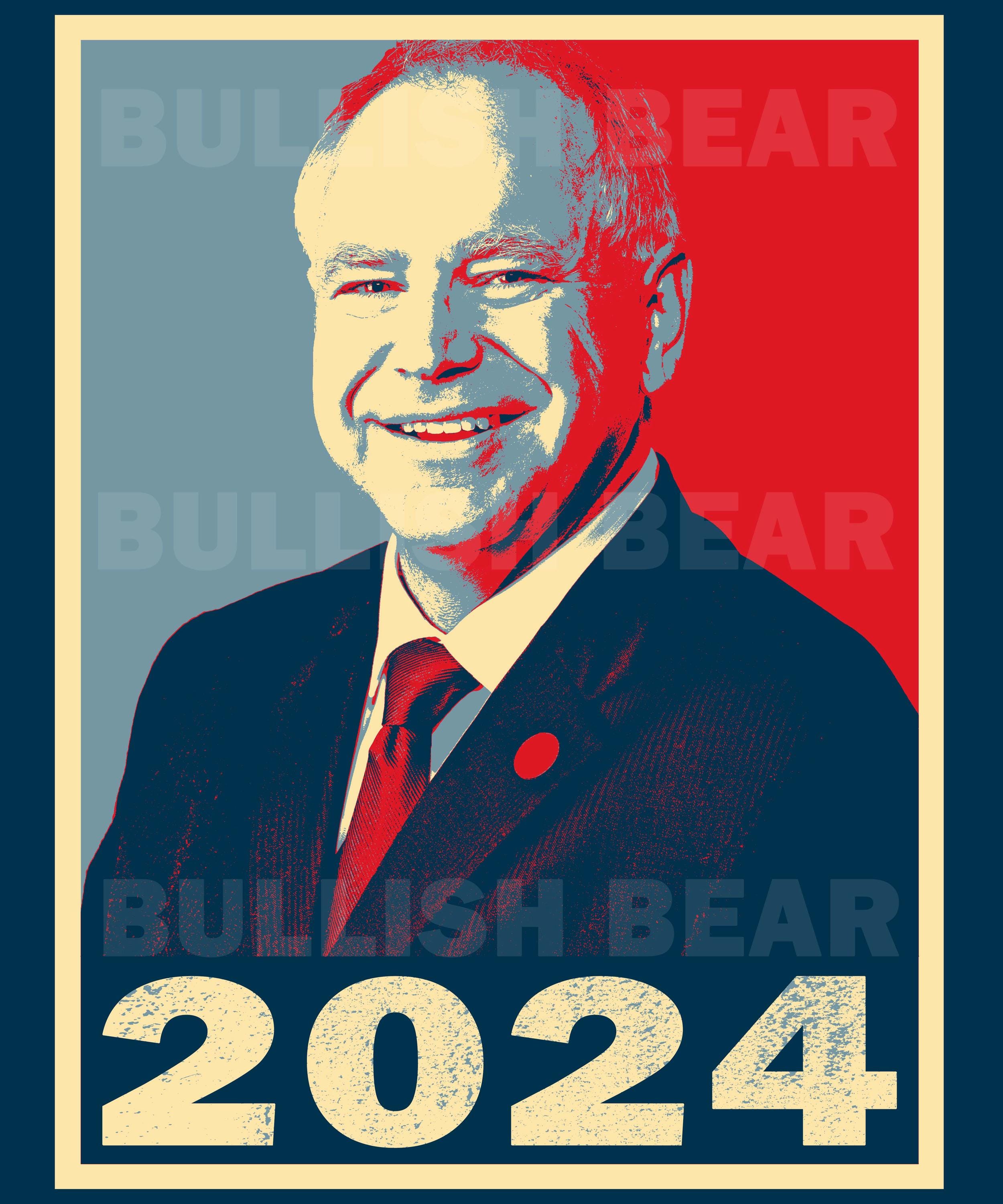 Tim Walz for Vice President Digital Download, PNG Transparent ...