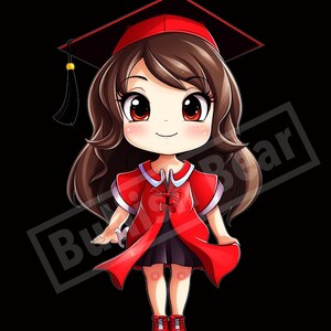 Cute Chibi Graduates Digital Download, PNG File Trasparent Background ...