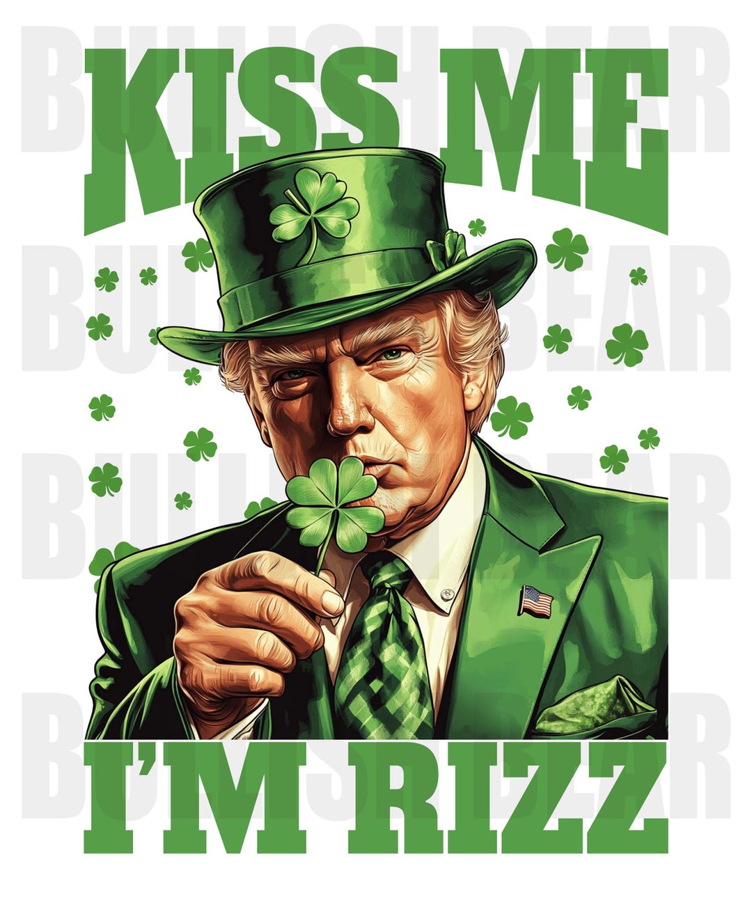 Kiss Me I'm Rizz, Gen Z Trump St Patrick's Day PNG, Gen Z Slang Rizz ...