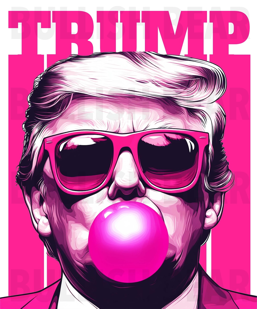 Cool Donald Trump Blowing Bubble PNG, Bubblegum Trump Digital Download ...