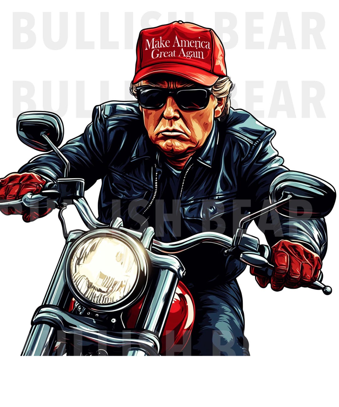 Biker Trump 2024 PNG Digital Dowload Transparent Background, Trump ...