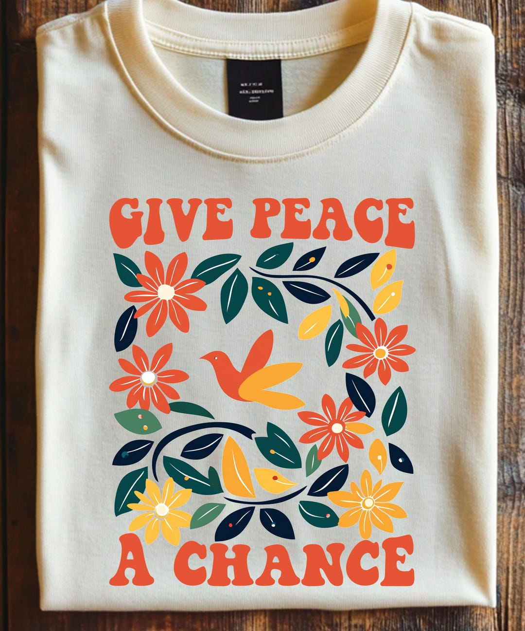 Give Peace A Chance Floral Design PNG, Give Peace A Chance Digital ...