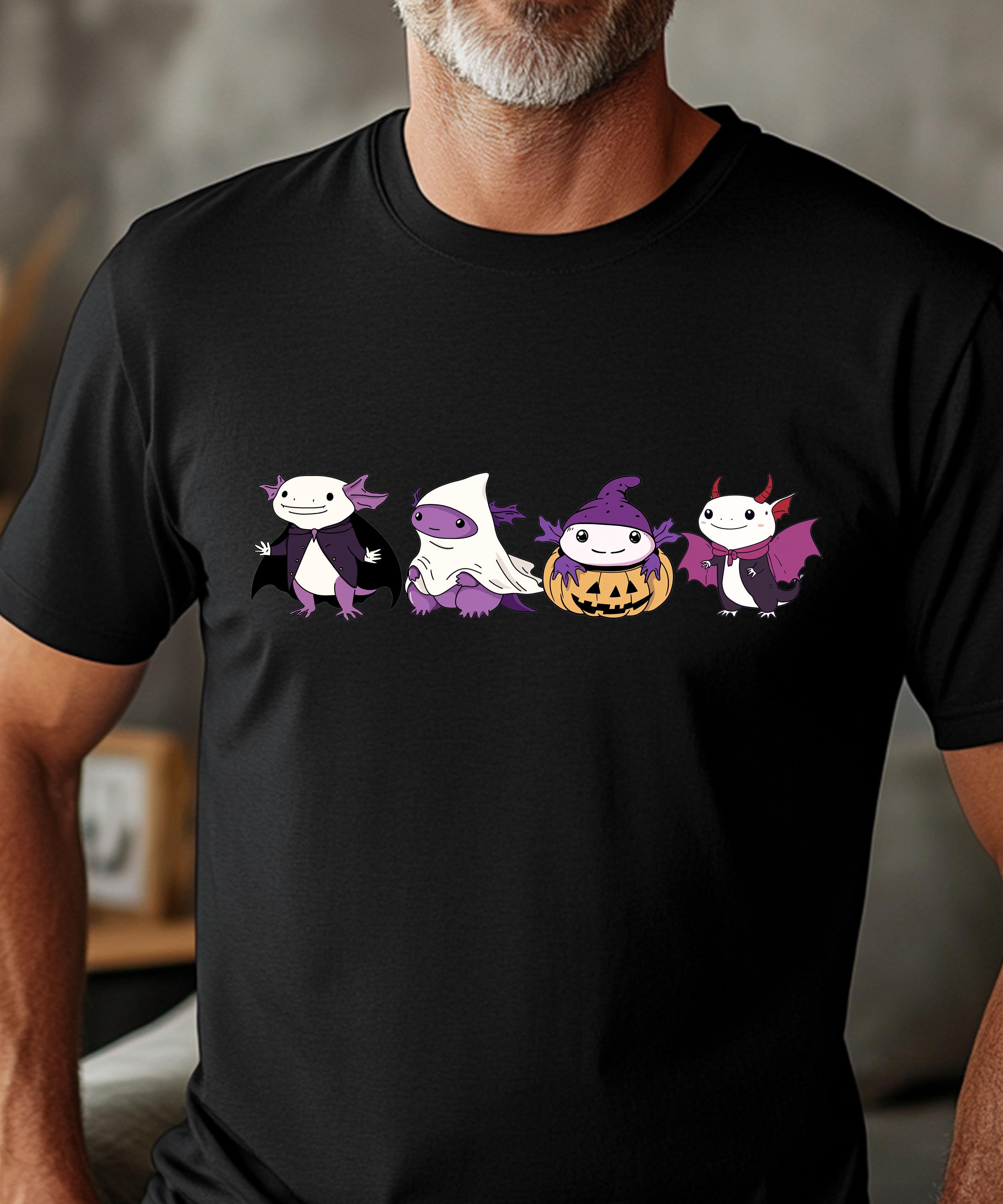 Funny Cute and Simple Axolotl in Halloween Costumes PNG, Halloween ...