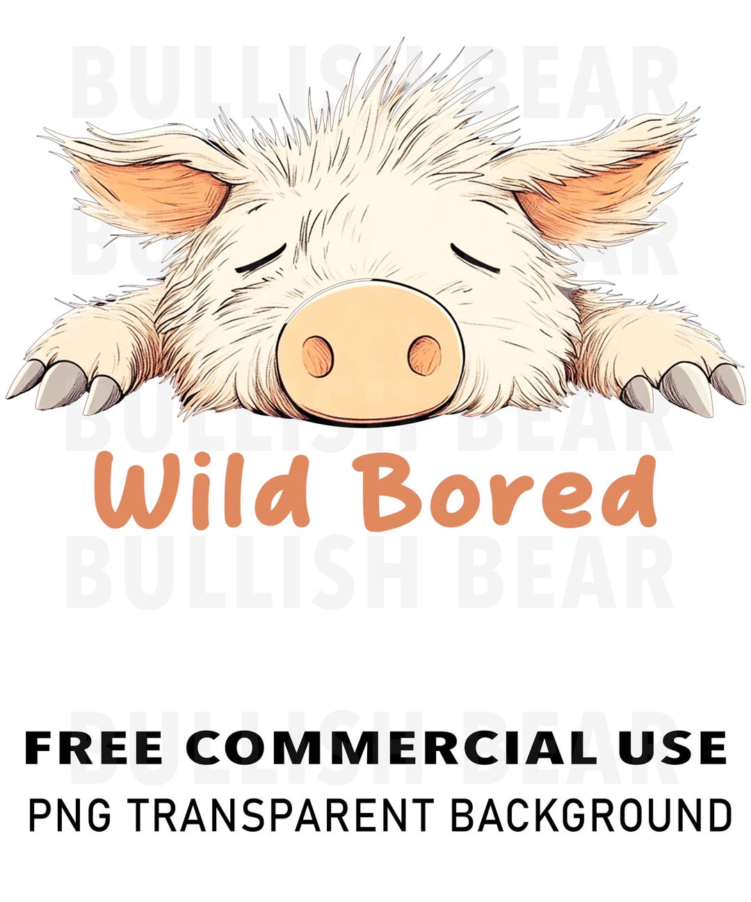 Funny Wild Bored PNG File, Wild Boar Digital Download, Cute Pig Humor ...